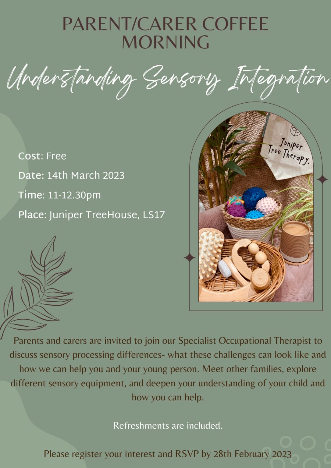Understanding Sensory Integration Coffee Morning | Juniper Tree Therapy